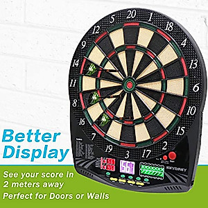 Electronic Dart Board, Soft Tip Dartboard Set with 6 Darts 50 Soft Tips, LCD Display, Power Adapter, Throw Line