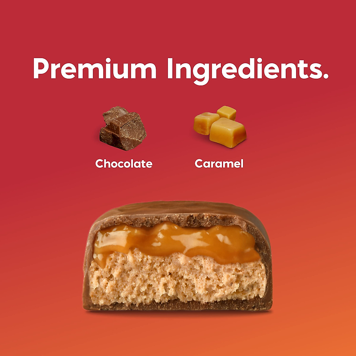 Nick's Protein Bars Chocolate Caramel | 15g protein | 190 calories | Low Carb Keto Friendly Snacks No Added Sugar (Multipack 12 bars x 50g)