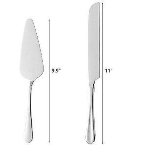 Cake Cutting Set for Wedding, Elegant Cake Serving Set For Birthday Parties and Events, Cake Cutter and Pie Spatula with Thickened Stainless Steel and Rounded Edges