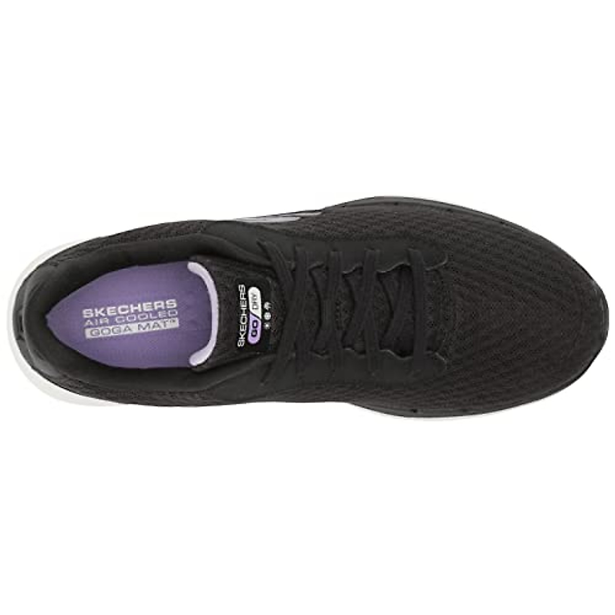 Skechers Women's GO Walk 6-Venecia Sneaker, Black/Lavender, 8