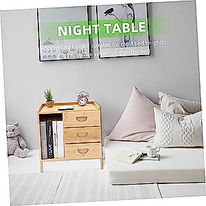 Homoyoyo 1pc Bedside Table Sofa Side Table Night Table Couch End Tables Mini Furniture Wood Decor Home Furniture Sofa Bedside Table Simple Wood Night Table Wooden Bedside Table Locker Books