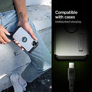 Spigen DuraSync USB C to Lightning Cable [3ft MFi Certified] [Supports Power Delivery] Works with iPhone XR, XS, XS Max, X, 8, 8 Plus and iPad with Lightning Charger Port (Black 2 Pack)