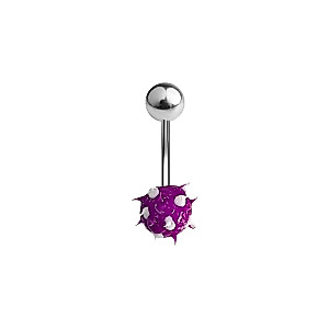 BodyJewelryOnline 316L Surgical Steel 14G Belly Button Ring Silicone Spike Ball Barbell Navel Ring Belly Piercing Jewelry for Women Men 3/8 Inch (10mm)