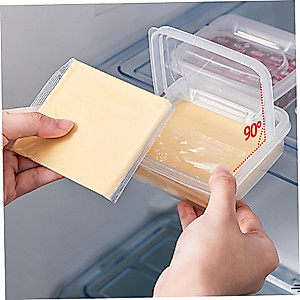 2Pcs Fruit and Vegetable Storage Container Cheese Saver Cheese Container Convenient Sliced Cheese Organizer for Fridge with Flip Lid Food Storage Box
