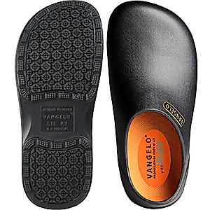 VANGELO Professional Slip Resistant Clog Men Work Shoe Nurse Shoe Chef Shoe Carlisle Black Men Size 15 Women Size 17