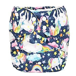 2 to 7 Years Old Junior Big Cloth Diaper Pocket Reusable Washable Baby Toddler (Dream Horse)