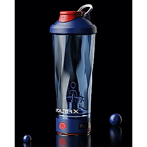 VOLTRX Electric Shaker Bottle - VortexBoost Portable USB C Rechargeable Protein Shake Mixer, Shaker Cups for Protein Shakes and Meal Replacement Shakes, BPA Free, Waterproof, Colored Light Base, 24 oz