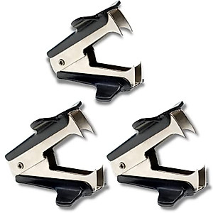 Staple Remover Tool, Staple Puller Remover, jaw Style Black for School, Home, Office Pack of 3