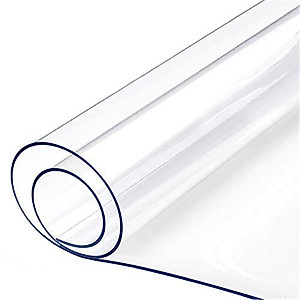 MYOYAY 79 x 40 inch 2mm Thick Clear PVC Table Cover Protector Soft Transparent Tablecloth Waterproof Oil Proof Kitchen Dining Table Cloth for Rectangular Table Writing Desk