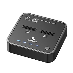 ISHEEP SATA M.2 SSD Duplicator, SATA M.2 to Type C Hard Drive Docking Station, for B+M Key M.2 SSD, Support Offline Clone Copy Function. (H016S)