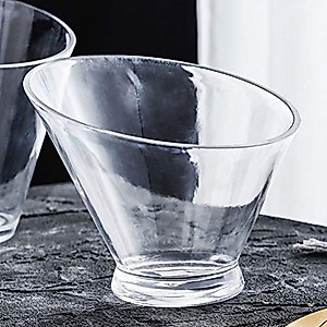 DOITOOL Mixing Bowl slant bowls cut glass bowls clear glass cooking bowls dessert fruit serving bowls glass terrarium candy jar for mixer bowl kitchen 14mm bowl (16. 5cm) Cereal Bowl
