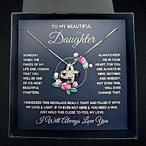 Daughter Gift From Mom Mother Daughter Necklace Birthday Graduation Christmas Jewelry Gifts For My Beautiful Daugther Adult Daughter with Message Card and Gift Box. Gift for Daughter. Daughter Gift. Necklace for Daughter Gift (Standard Box, Chapters Squee