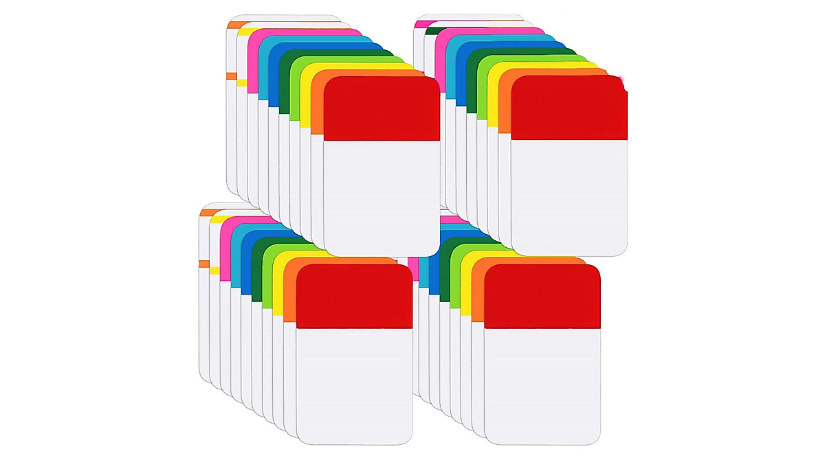 800 Neon File Tabs - Writable & Repositionable for Office & Study