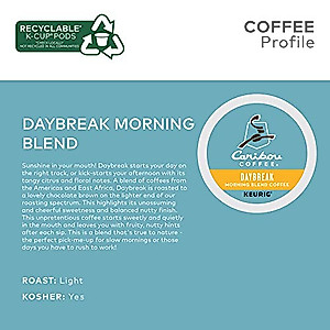 Caribou Coffee Daybreak Morning Blend, Single-Serve Keurig K-Cup Pods, Light Roast Coffee, 72 Count