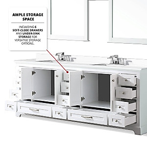 Bell+Modern Tybee 84 in. W x 22 in. D White Double Bath Vanity and Cultured Marble Top