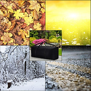 LYBOSH Outdoor Patio Cushion Furniture Organizer Bag Extra Large Storage Duffle Bag 59 inches L x 20 inches W x 27.5 inches H with Shoulder Strap and Handles, Big Foldable Duffle Bag