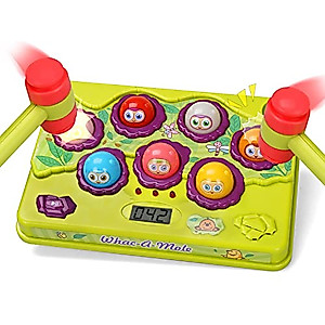 FS Whack A Mole Game Toys for 3 4 5 6 Year Old Boys and Girls, Interactive Pounding Toys with Sound and Light, PK Mode with 2 Hammers