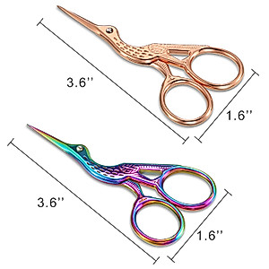 5 Pieces Stainless Steel Tip Classic Stork Scissors Crane Design 3.6 Inch Sewing Dressmaker Scissors for Embroidery, Craft, Needle Work, Art Work or Everyday Use (Style B)