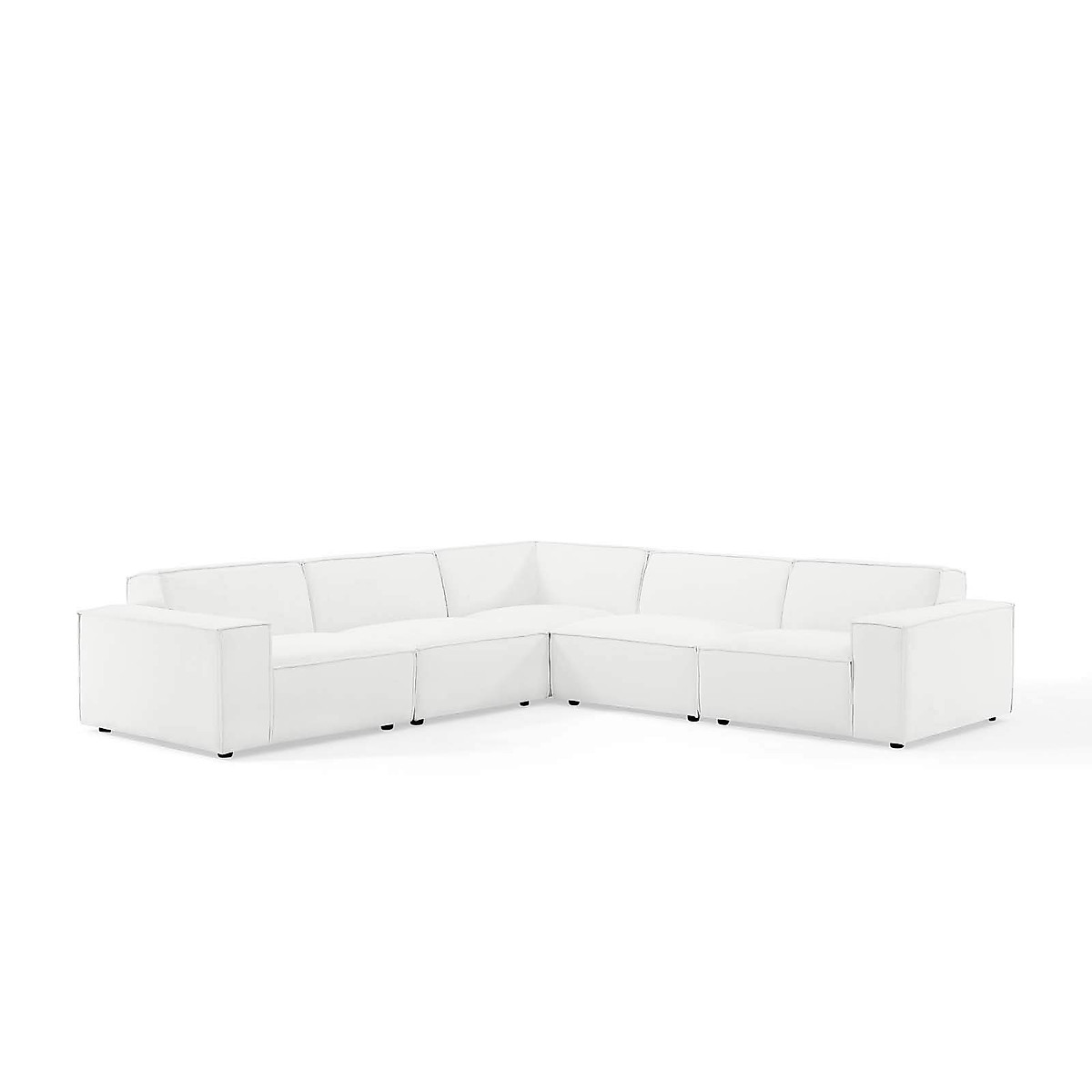 Modway Restore Upholstered Sectional Sofa, 5-Piece Set, White