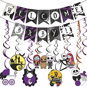 Nightmare Before Christmas Baby Shower Banner Welcome Baby Banner Nightmare Before Christmas Decorations Nightmare Before Christmas Baby Shower Decorations Nightmare Before Christmas Halloween