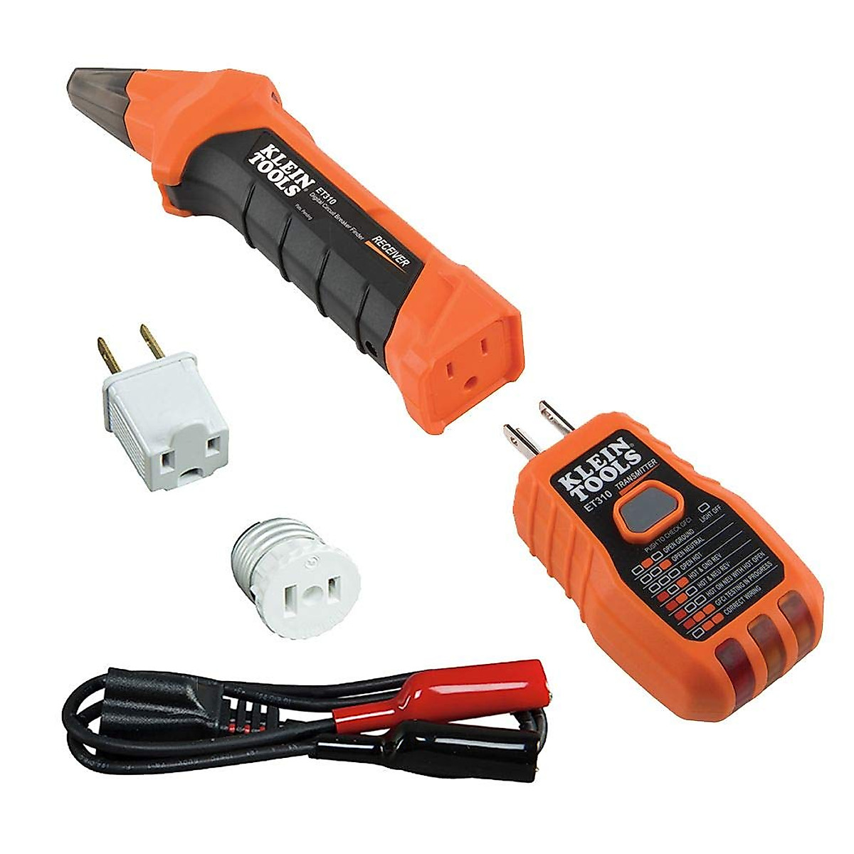 Klein Tools CL390 Digital Clamp Meter, Reverse Contrast Display & 80016 Circuit Breaker Finder Tool Kit with Accessories, 2-Piece Set, Includes Cat. No. ET310 and Cat. No. 69411