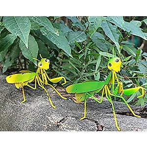 GIFTME 5 Metal Mantis Garden Yard Art Decor Set of 2 Lawn Patio Tree Ornaments Sculpture