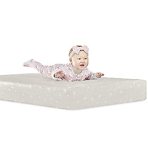 Dream On Me Sparkling Dreams 2 in 1 Crib and Toddler Mattress, Grey Waterproof Vinyl Cover, Greenguard Gold and JPMA Certified, Copper-Infused Toddler Layer, Maximum Support and Safety