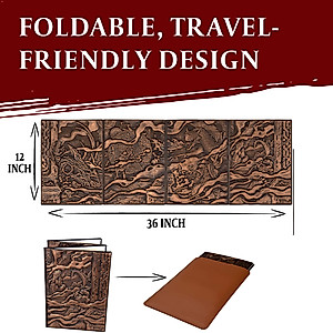 DND DM Screen 5e - D&D Dungeon Master Screen 3D Faux Leather with Customizable Inserts - Dungeons and Dragons GM / Game Master Accessories Gift for Man or Woman. Hide Your Dice Rolls, Maps & Books