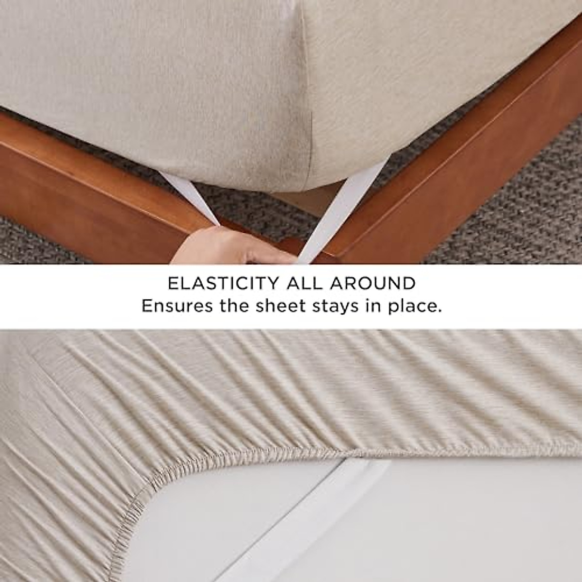 Bedsure Full Size Sheets - Ultra Soft Cationic Dyed Bed Sheets, Fits Mattresses up to 16" Thick, Breathable Full Sheets, Hotel Luxury Bedding Sheets and Pillowcases, 4 Pieces, Warm Taupe