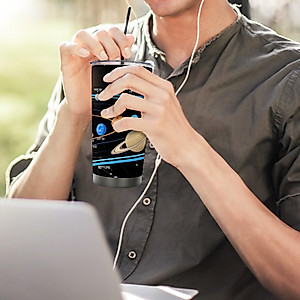 QWEUIOP 20oz Insulated Travel Coffee Mug Outer Space Solar System Mars Earth Stainless Steel Tumbler with Lid Double Wall Vacuum Coffee Cup For Hot and Cold Drinks 13692