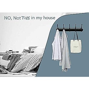 Haocute Wall Mounted Coat Rack Heavy Duty Coat Hooks with 5 Metal Hooks, 15 Inch Coat Hook Rail for Entryway, Kitchen, Bathroom, Living Room, Bedroom