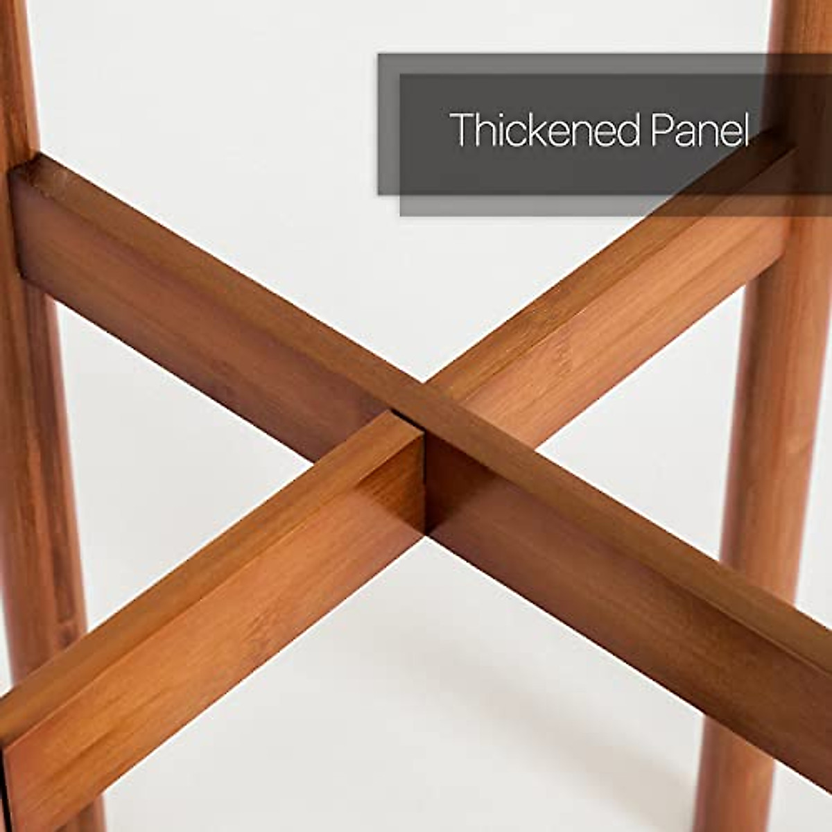 MoNiBloom 15 Inches Plant Stand, Bamboo Flower Pot Rack Shelf Holder for Indoor Outdoor Patio Garden Balcony Yard Living Room, Pot Not Included, Brown