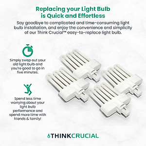 Think Crucial 4X Grow Bulb Compatible with Miracle-GRO AeroGarden B Grow Bulb, Part # 970904-0200,100340 & Models AeroGarden 3,3SL,3 Elite,6,7,Chef in A Box,Chef in A Box Elite (4 Pack)
