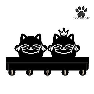 Couple Cat Prince Princess Hook with Shelf for Lover Coat Clothes Holder Christmas Gift DIY Mould Wonderful Holder Wall Decorative Gift Kids Winter Style