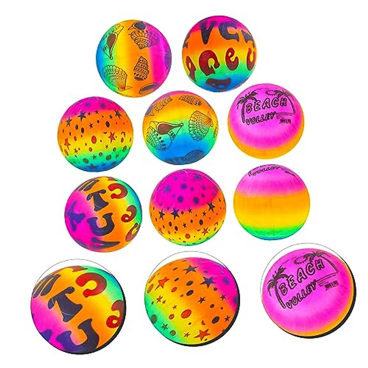 INOOMP 8pcs Inflatable Swimming Pool Beach Balls for Kids Bulk Kids Toys Water Fun Play Toy Balls for Swimming Pool Rainbow Color Pool Balls Billiards Small Ball Toy Ball Mini Child