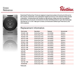[WPW10185972 Timer OEM Mania] WPW10185972 New OEM Produced for Whirpool Dryer Timer Replacement Part PD00002683 (Mfg #WPW10185972) Replaces W10185972 W10185972-D W10185972-E WPW10185972VP