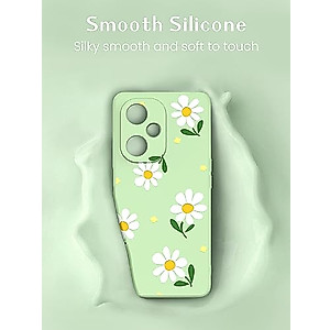 Yucenx for Oneplus Nord n30 5G Case, Girls Women Florals Liquid Silicone Phone Case, Shockproof Anti-Scratch Soft Protection Case with Screen Protectors for OnePlus Nord N30 5G (Grass Green)