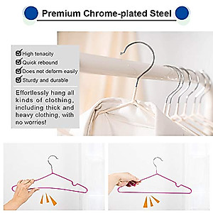 Lomani Colored Steel Clothes Hangers, Non Slip Hangers, Durable Heavy Duty, Coat Hangers, No Shoulder Bump Suit Hangers, Laundry Metal Hangers, Space Saving Adult Clothes Hangers 60 Pack-Random Color