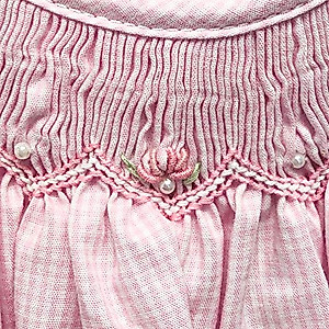 Petit Ami Baby Girls' Bishop Zig-Zag Smocked Dress, 3 Months, Pink