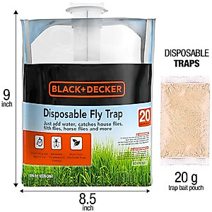 Fly Trap- Hanging Fly Traps Outdoor- Natural Non-Toxic Fly Catcher Attractant- Add Water to Catch House & Horse Flies in Garden, Backyard & Barn- 1 Trap, 20 Grams