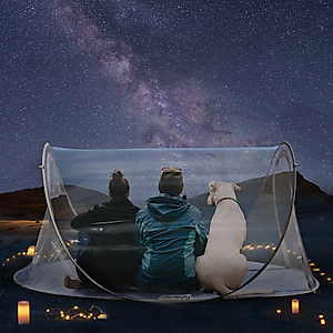 EighteenTek Clear Pop Up Sports Tent Camping Stargazing Transparent Outdoor Bubble 2 Person Capsule Portable Weather Proof Pod Instant Cold Protection Shelter 88"x54"x39"H