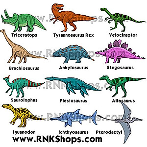 RNK Shops Dinosaurs Waste Basket - Single Sided (White) (Personalized)