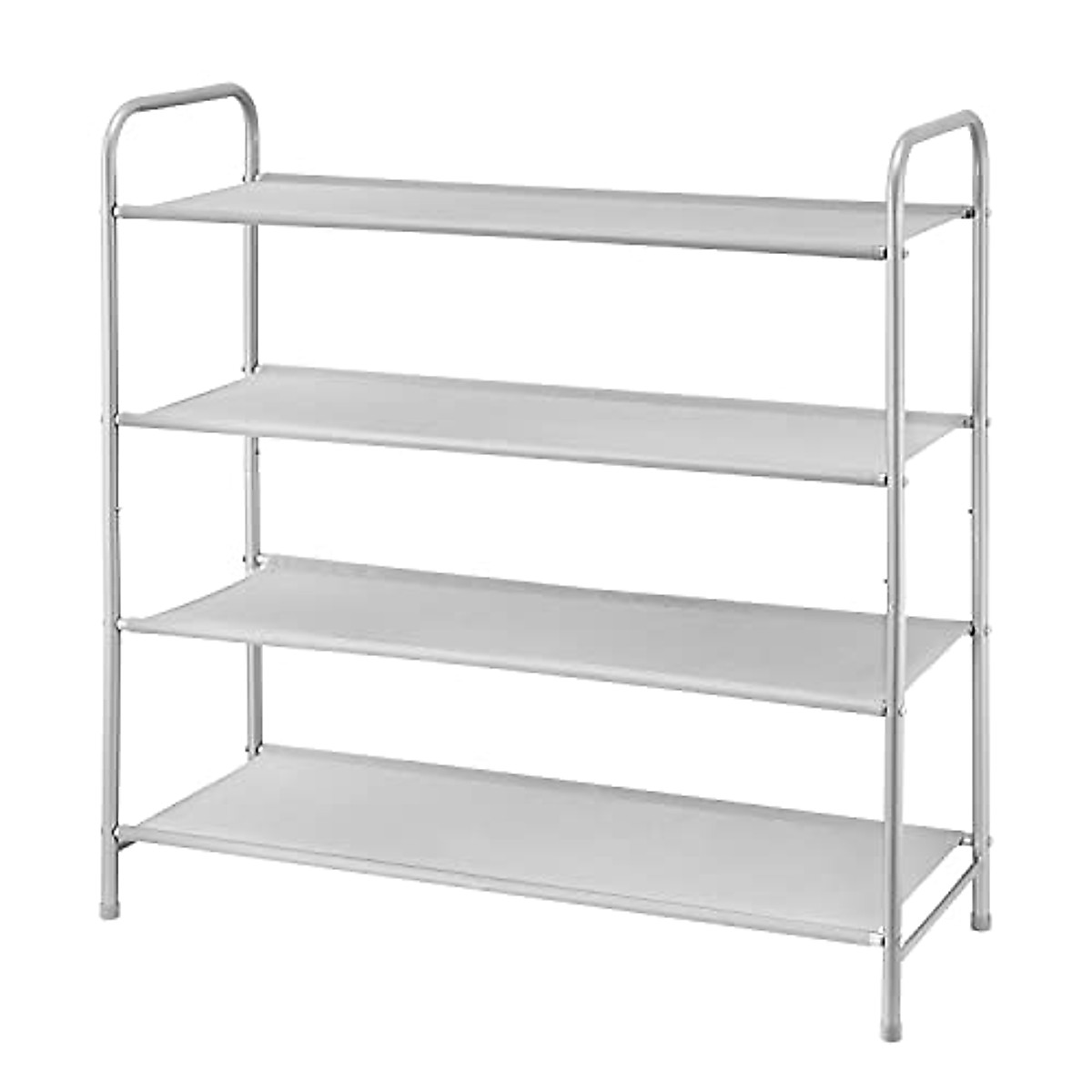 MAX Houser Shoe Rack Storage Organizer 4 Tier Free Standing Fabric Shoe Shelf Compact Shoe closet Organizer Stand Shoe Rack Shelf for 12-20 Pairs, for Entryway Closet Bedroom (Light Gray)
