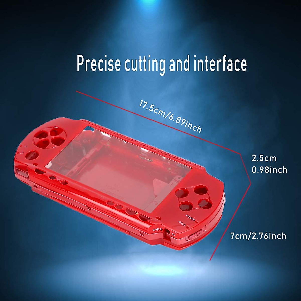 Lazmin Replacement Controller Skin PSP Protective Case, Game Console Shell with Screwdriver for PSP1000 Console(Red)