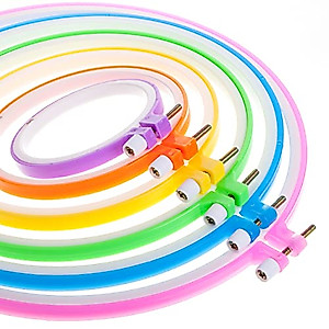 Mr. Pen- Embroidery Hoops Set, 6 pcs, 3.4 inch to 10.2 inch, Assorted Colors, Plastic Embroidery Hoop, Cross Stitch Hoops, Embroidery Rings, Cross Stitch Plastic, Sewing Rings Hoops.