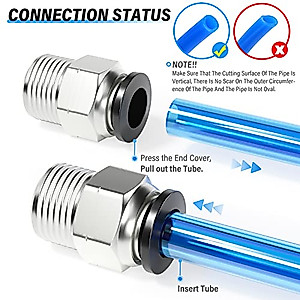 TAILONZ PNEUMATIC Male Straight 3/8 Inch Tube OD x 3/8 Inch NPT Thread Push to Connect Fittings PC-3/8-N3 (Pack of 10)