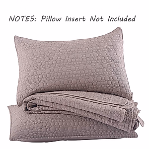 HORIMOTE HOME Quilt Set Twin Size Cameo Rose, Classic Geometric Spots Stitched Pattern, Stone-Washed Microfiber Chic Rustic Look, Ultra Soft Lightweight Quilted Bedspread for All Season, 2 Pieces