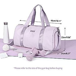 Small Sports Gym Bag for Women Men Waterprrof,Travel Duffle Bag Workout Bag with Shoes Compartment and Wet Pocket,Purple
