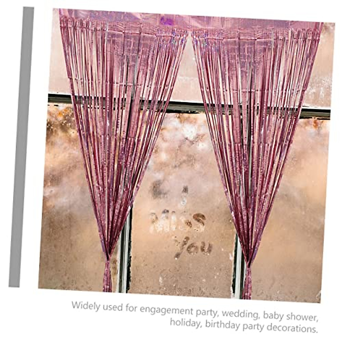 Abaodam 8 pcs rain Curtain Prom Photo Props Baby Decor Tinsel Backdrop Curtain Party Supplies Birthday Decorations Backdrop Curtains Tassel Rose Gold Metal Wreath Decorate The pet
