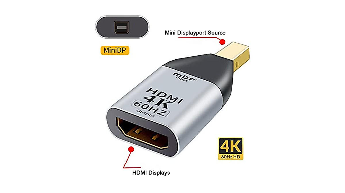 cablecc Mini DisplayPort DP Source to HDMI Sink Displays 4K@60hz Ultra ...